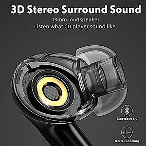 Wireless Earbuds,Bluetooth Headphones, IPX7 Waterproof Sports 3D Stereo Headphones with 24Hr Playtime Noise Canceling in-Ear Built-in Mic Headset for Android/iPhone/Samsung
