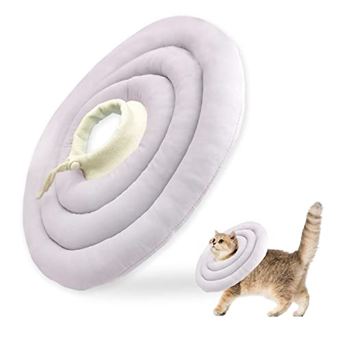 Cat Cone Collar Soft to Stop Licking, Neck Donut Collar/Elizabeth Recovery Collar/e Collar for Cat/Kitten/Dog/Puppy After Surgery Cones to Stop Itching, S Size, PU