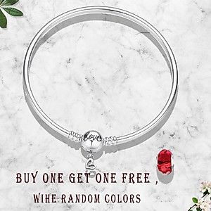 HappyStar 925 Sterling Silver Snake Chain Bracelet Fully compatible with Pandora charms, With Mickey Mouse head Clasp Charm Bracelets Gifts for Teen Women