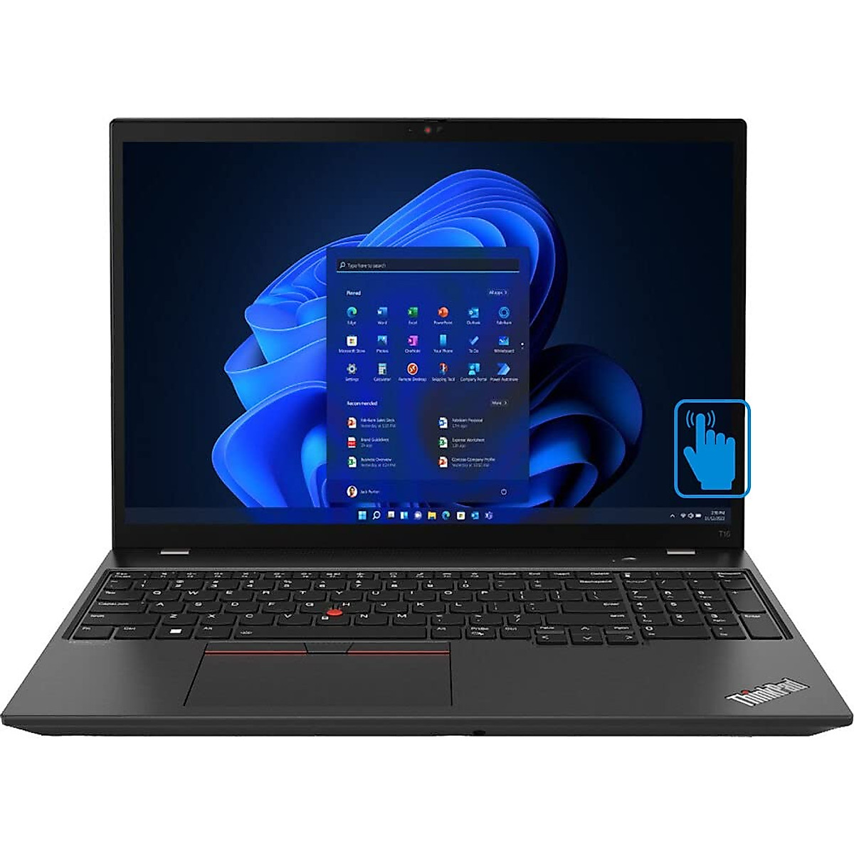 Lenovo ThinkPad T16 Gen 1 16.0" Touchscreen WUXGA IPS Laptop (Intel i5-1245U 10-Core 1.60GHz, 16GB RAM, 512GB SSD, Intel Iris Xe, Backlit KYB, FP, WiFi 6E, BT 5.3, Win 10 Pro) w/Dockztorm Dock