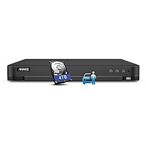 ANNKE 32 Channel H.265+ Security AI 3K Lite DVR Recorder with 4TB Hard Drive, 5-in-1 5MP Surveillance CCTV 32CH Hybrid DVR with Human/Vehicle for Home/Business Security Camera System, P2P Technology