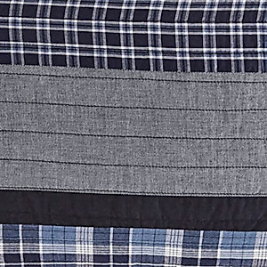 Nautica Home | Adleson Collection | 100% Cotton Quilted Accent Standard Sham, Envelope Closure, Pre-Washed for Added Softness, Easy Care Machine Washable, 20" x 26", Blue/Grey