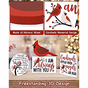 Cardinal Tiered Tray Decor Memorial Gifts Wooden Red Birds Cardinals Christmas Decorations Winter Farmhouse Sign Red Cardinals Appear When Angels Are Near Bird on Tree Cardinal Gift for Her Set of 4