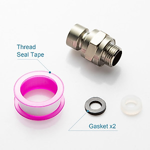 OFFO Shower Head Swivel Ball Adapter, Brushed Nickel All Metal Adjustable Shower Arm Extension Connector Universal Showering Component Solid Brass