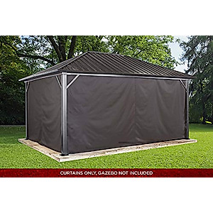 Sojag Accessories Set of 4 12' x 16' Curtains for Genova Outdoor Gazebo - Brown