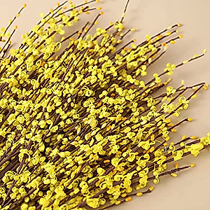 Starryle 10Pcs 29.5'' Long Artificial Flowers Stem Fake Jasmine Flower Faux Jasmines Plant for Home Bathroom Living Room Farmhouse Wedding DIY Flower Vase Decor (Yellow)