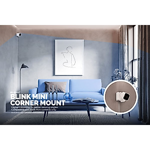 [EOL] Corner Wall Mount for Blink Mini (2 Pack) Security Camera - Adhesive Holder, No Hassle Bracket, Strong 3M VHB Tape, No Screws, No Mess Install (White) by Brainwavz [EOL]