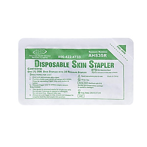 Sterile Skin Stapler, 35 Regular Preloaded Staples, Vet and Medical First Aid Use