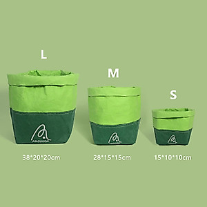 Amouhom Reusable Storage Bag, Eco-Friendly Kraft Washable Grocery Bag, Organizer for Food, Fruits, Flower Pot, Toys (5.9 * 3.9 * 3.9in)