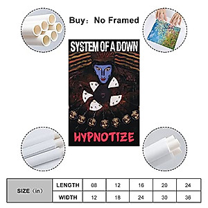 System of A Down Poster Hypnotize Album Music Poster Posters for Room Aesthetic Canvas Wall Art Bedroom Decor 12x18inch(30x45cm)