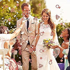 Bridal Shower Decorations, 500pcs Rose Gold Wedding Table Confetti Bachelorette Engagement Party Decorations Rose Gold Paper Confetti for Wedding Bachelorette Party Favors (Rose Gold)