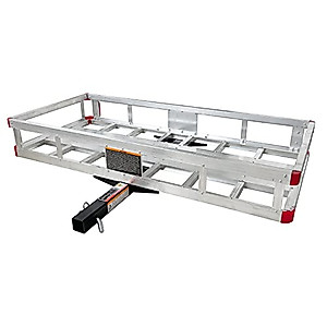 MaxxHaul 70108 Aluminum Cargo Carrier With High Side Rails- Trailer Hitch Mount For RV's, Trucks, SUV's, Vans, Cars With 2" Hitch Receiver - 500-lb Load Capacity, Grey, 49" x 22.5"