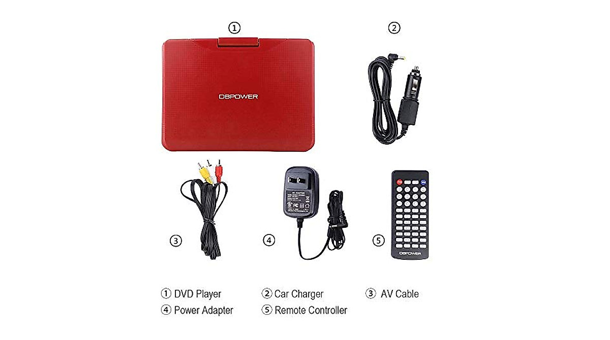 DBPOWER 11.5" Portable DVD Player with 5-Hour Battery and Swivel Screen