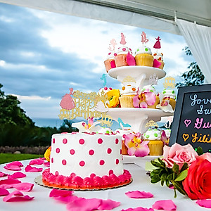 Gyufise 36Pcs Princess Cupcake Toppers Colorful Glitter Mermaid Girl Castle Carriage High Heel Crown Cupcake Picks Princess Theme Baby Shower Girls Birthday Party Cake Decorations Supplies