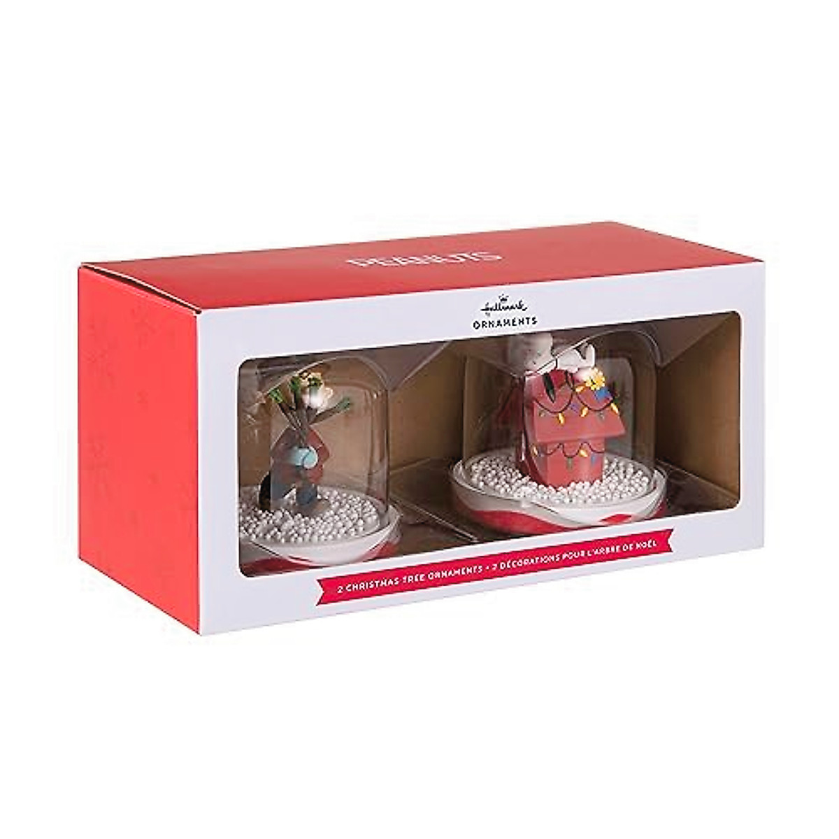 Hallmark Peanuts Charlie Brown and Snoopy Snow Globe Christmas Ornaments, Set of 2 (0003HCM1089)