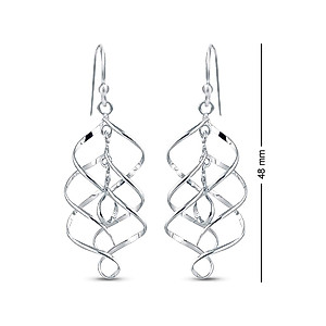 Infinity Knot Drop Dangle Earrings - 925 Sterling Silver for Women and Teens