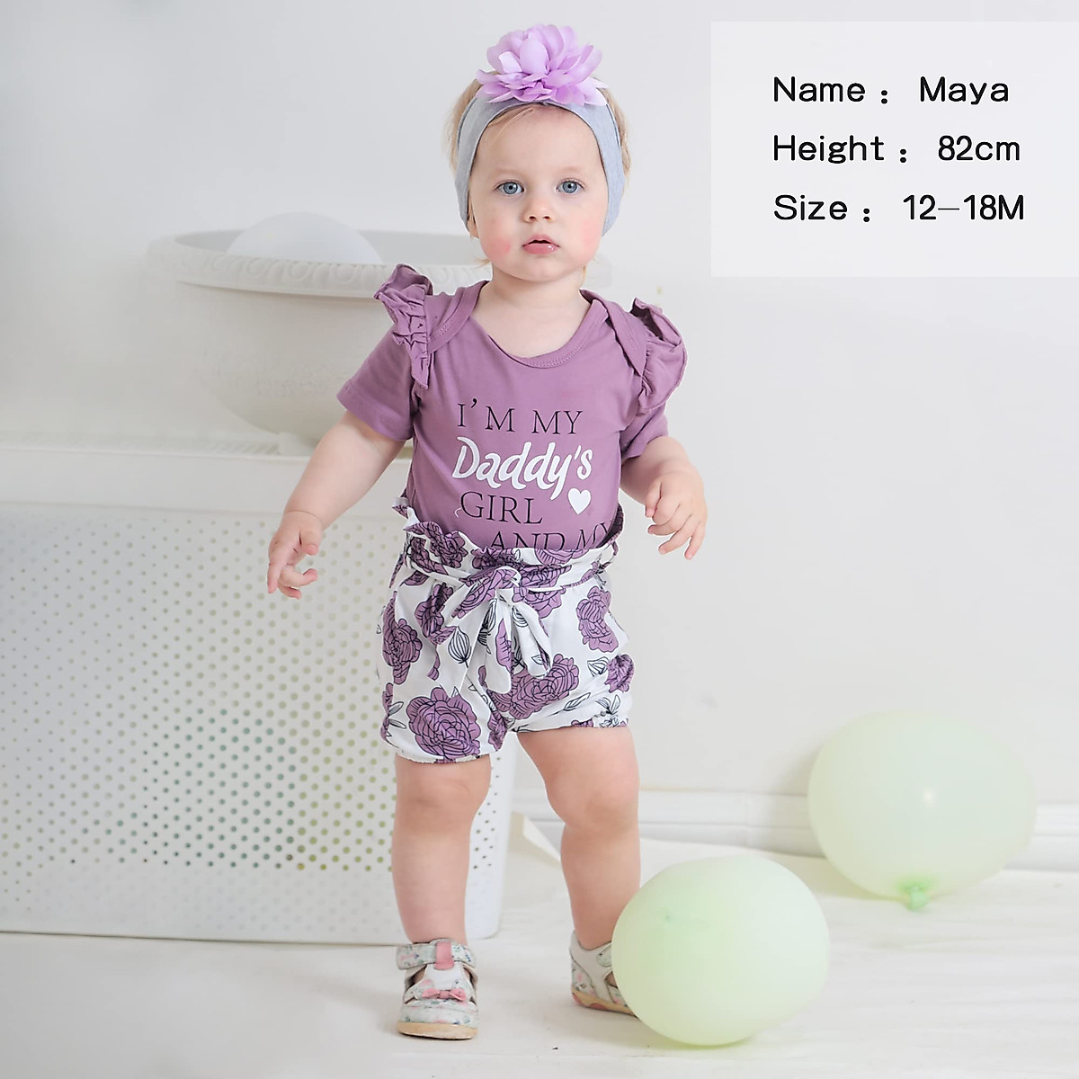 Renotemy Infant Girl Clothes Newborn Outfits Gifts Short Sleeve Romper Pants Set 0-3 Months Baby Girl Clothes Outfit Sets