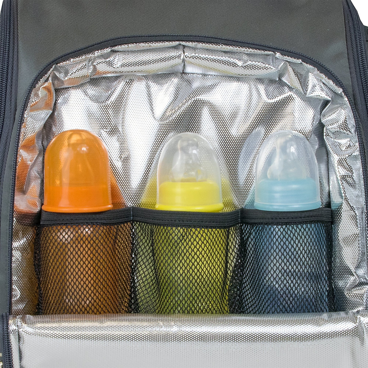 Fastfinder 3 Piece Set Diaper Bag Backpack for Moms & Dads with Changing Pad and Wipes Pocket (Grey)