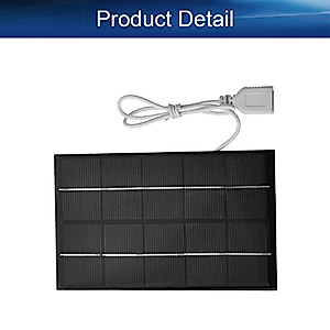 Heyiarbeit 1 Pcs 5V 2W Mini Polysilicon Epoxy DIY Solar Panel Module 88mm x 142mm/3.46" x 5.59" with Wire USB Port Plug for Current Output