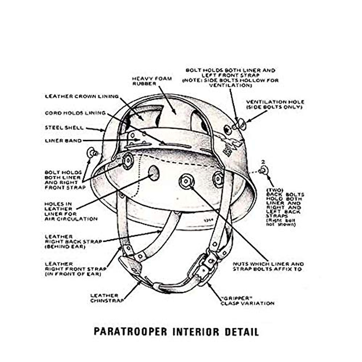 WWII Germany M38 Steel Paratrooper Helmet with Leather Liner Authentic Reproduction of War Time Original German Fallschirmjäger Helmet