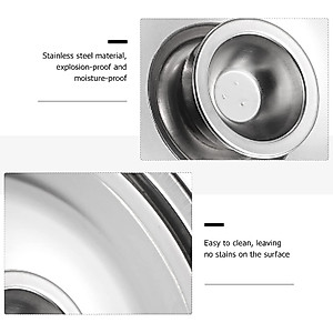 DOITOOL Stainless Steel Cover Bowl- 6.3in Small Universal Lid for Pots- Reusable Mini Pan Lid Bowl Covers with Handle for Pot and Pans