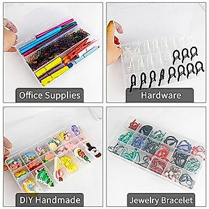 Craft Organizers And Storage Box 18 Grids Clear Plastic Bead Organizer Clear Storage Containers With Adjustable Dividers Tackle Box Organizers And Storage Plastic Storage Containers Organizer Box