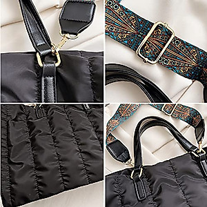 Leather Tote Bags for Women Handbag Tote Purse with Wide Shoulder Strap Crossbody Bag Commuter Bag for Office Travel School (Beige)