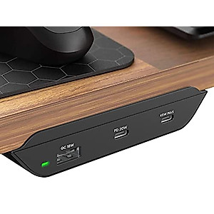 Galvanox USB C Under Desk Charging Hub, Mountable Desktop Power Strip Charger (50W) PD High-Speed Undermount Multi Port Station (2 Type C / 1 Type A)(Apple/Android Phones, Tablets/iPads and MacBooks)