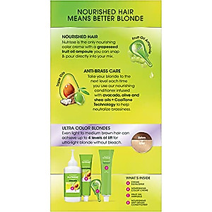 Garnier Hair Color Nutrisse Ultra Color Nourishing Creme, LB2 Ultra Light Natural Blonde (Pina Colada) Permanent Hair Dye, 1 Count (Packaging May Vary)