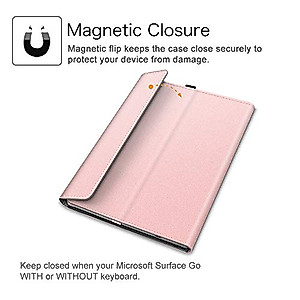 Fintie Case for Microsoft Surface Go 3 (2021) / Surface Go 2 (2020) / Surface Go (2018) - Multiple Angle Viewing Portfolio Business Cover, Compatible with Type Cover Keyboard (Rose Gold)