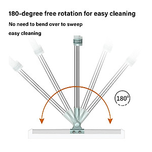 Silicone Floor Scraper,Retractable Silicone Floor Scraper Bathroom Wiper,Magic Silicone Broom,Floor Squeegee Broom Scrubber With Long Handle, For Concrete Floor Pet Hair Removal(1*Green,20.47in(52cm))