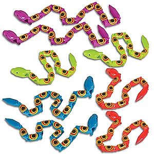 ArtCreativity Jointed Snake Toys Set of 12-15 Inch Long Plastic Snakes with Joining Pieces - Great Party Favor - Fidget Toy for Kids, Gift Idea for Boys and Girls, Carnival Prize - Sensory Toy