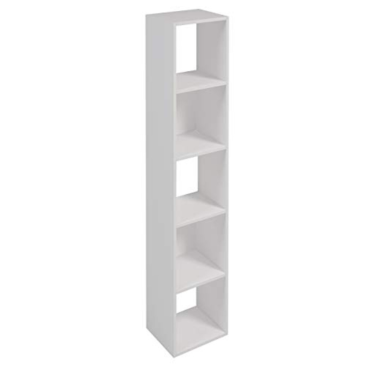 FALKK Furniture 5-Tier Shelf – Natural Wood Tall Bookshelf – Minimalist 5-Tier Bookshelf for Living Room, Office, Bedroom – Eco-Friendly Reforestation Wood Bookshelf (White)