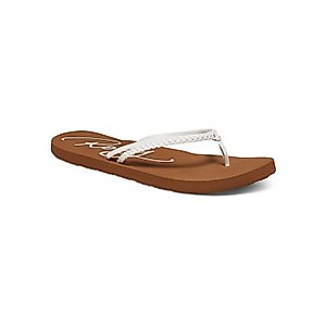 Roxy womens Cabo flip flop sandals, White, 8 US