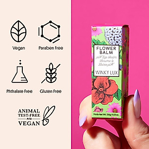 Winky Lux Flower Balm, pH Lip Balm, Color Changing Lipstick and Tinted Lip Balm Stain, Vegan & Cruelty Free Lip Balm, Hydrate & Plump, Sheer Pink Lipstick, Pink Flower
