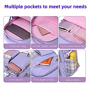 Girls Backpacks 15.6 Inch Laptop School Bag College Backpack Travel Daypack Large Bookbags for Teens Girls College Women Students (White)