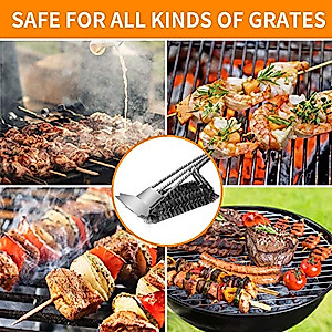 JUEMINGZI Grill Brush Bristle Free & Scraper - Ideal BBQ Cleaner Accessories -100% Rust Resistant Stainless Steel Barbecue Cleaner -Ideal for Gas,Charcoal, All Grilling Grates | Accessories Gift