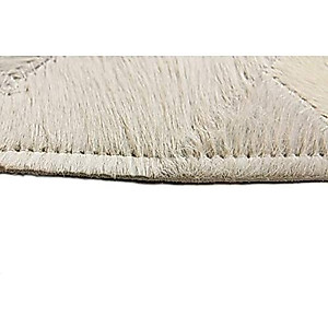 100% Cow Hide Leather Handwoven Flat Weave Patchwork Hand Made Hair Hide Area Rugs Carpet, Beige / Silver, 9.0x12.0 (MC1001-912)