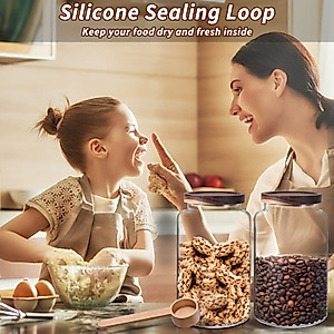 Large Glass Coffee Storage Jar with Lids Spoon Thicken Glass Coffee Canister Borosilicate Glass Food Containers for Ground Coffee Beans Nut Pasta Sugar Candy Spice Rice Loose Tea (4500ml/152oz)