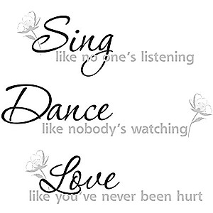 RoomMates RMK1552SCS Dance, Sing, Love Quote Peel and Stick Wall Decals