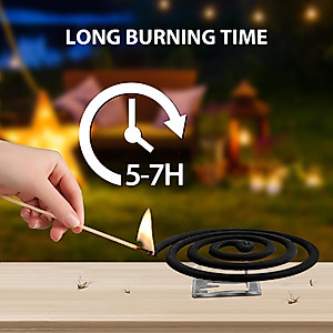 Bugbai Mosquito Repellent Outdoor Patio, 20 Pack Natural Plant-Based Mosquito Coils Pet Safe Mosquito Repellent, Deet Free Mosquito Coils Outdoor Insect Bug Repellent For Backyard Camping With 4 Stand