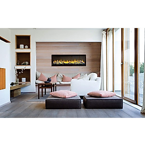 Napoleon Alluravision 50 - NEFL50CHS - Slimline, Wall Hanging Electric Fireplace, 50-in, Black, Crystal Ember Bed, 3 Flame Colours, Remote Included