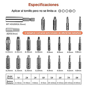 Jellas 22PCS Damaged Screw Extractor, Christmas Gift Screw Remover with 64-65 HRC Hardness, Separate Burnishing and Magnetic Extension Bit Holder for Damaged Screws or Bolts 2-12mm