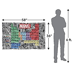 LOGOVISION Marvel Avengers Blanket, 36"x58", Marvel Periodic Table, Fleece Blanket