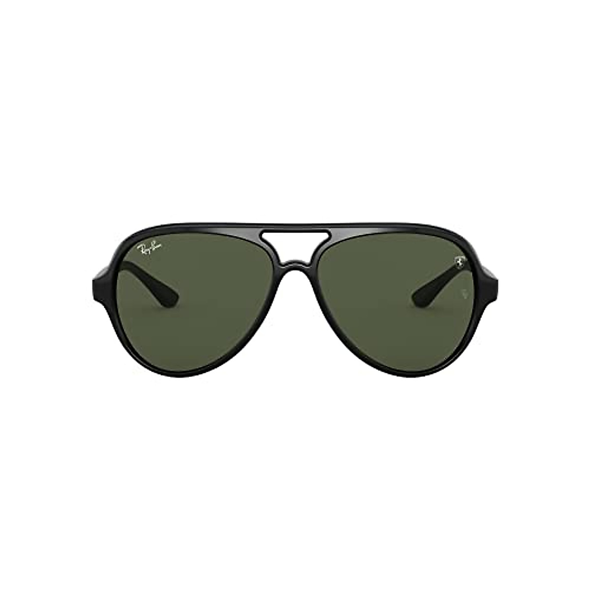 Ray-Ban RB4125M Scuderia Ferrari Collection Aviator Sunglasses, Black/G-15 Green, 57 mm