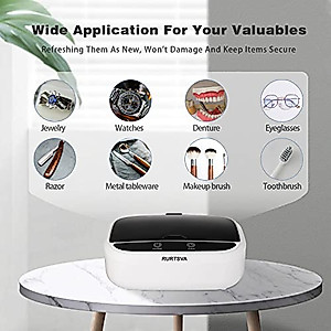 Ultrasonic Jewelry Cleaner Machine 550ML 50KHz Portable Sonic Solution Tool with Digital Timer SUS 304 Tank for Cleaning Watches, Ring, Eyeglass, Retainer, Necklaces