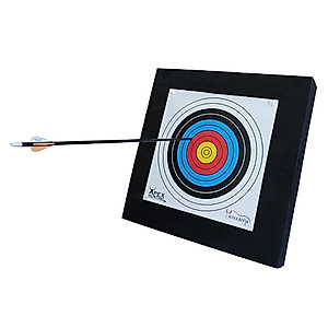 KHAMPA Archery Target for Backyard 2x2 Ft. Economy Bow Target | includes 2 Paper Targets and Push Pins for Crossbow or Compound Bow