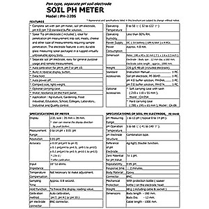 Lutron Electronic Soil pH Meter (Range : 0 to 14 pH) for Horticulture Gardening Food Mechanical Education School Colleges | Model: PH-220S