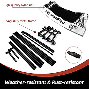 Progoal Badminton Pickleball Net System with Universal Wheel,Movable Steady Metal Frame,Strong Nylon Net and Carrying Bag,22 Feet Portable Height Adjustable Net for Pickleball and Other Games