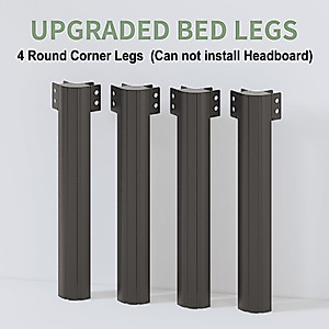 Lutown-Teen 14 Inch California King Bed Frames with Rounded Corner Legs, Heavy Duty Metal Cal King platform bed frame, No Box Spring Needed, Noise Free, Easy Assembly